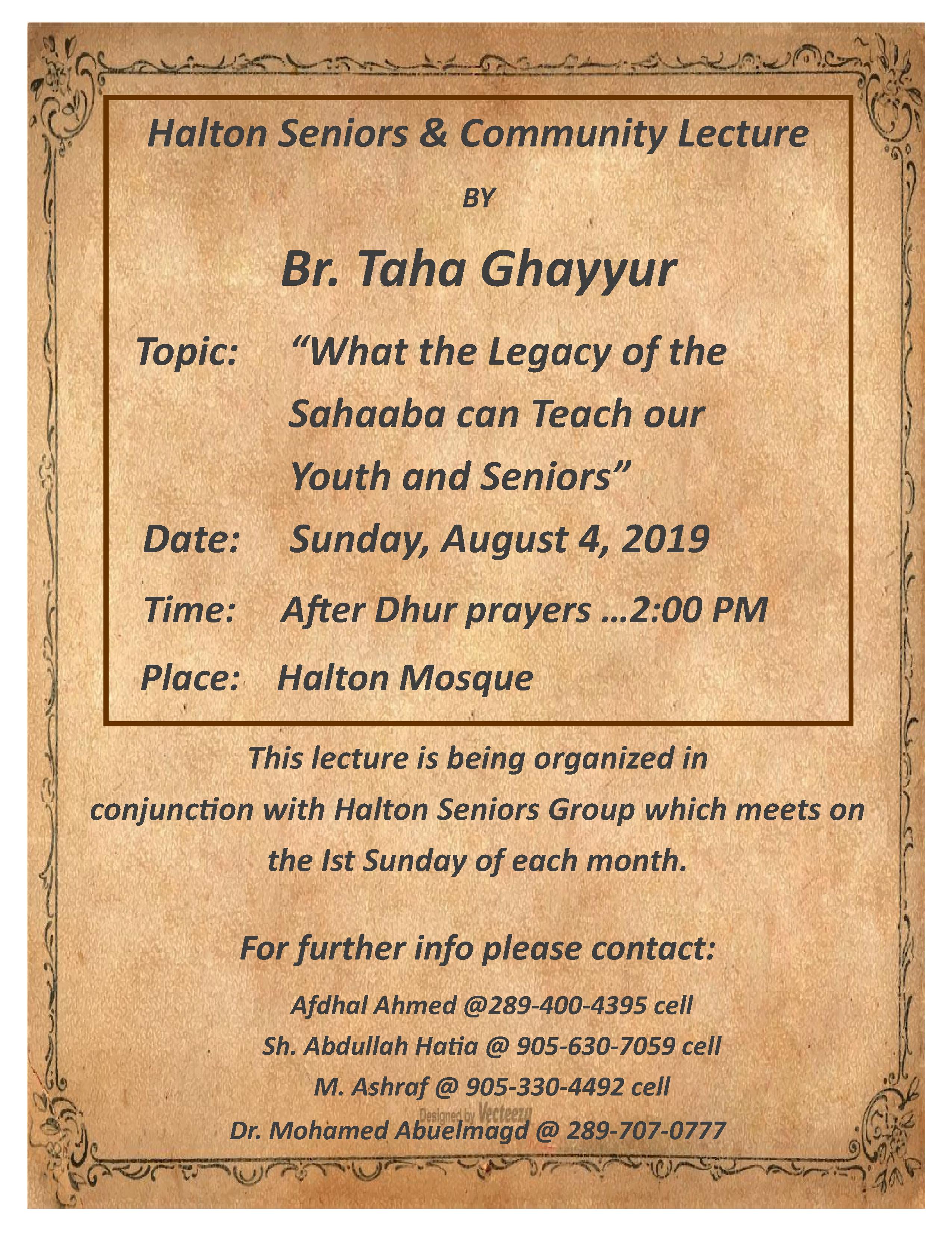 Event Presentation: What the Legacy of Sahaba can Teach our Youth and ...